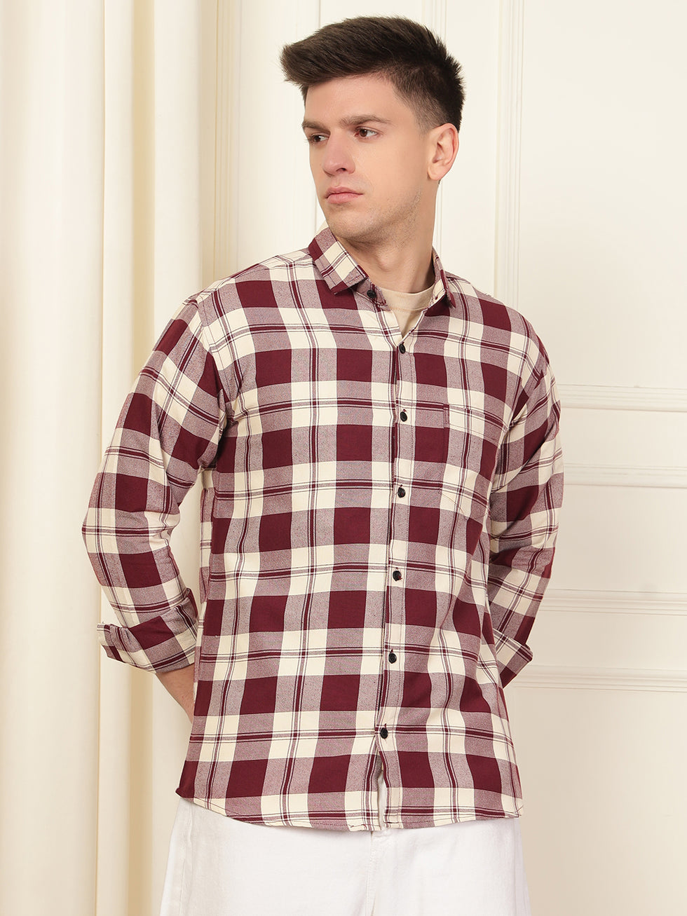 Rustic Charm Cotton Blend Shirt – Woxen